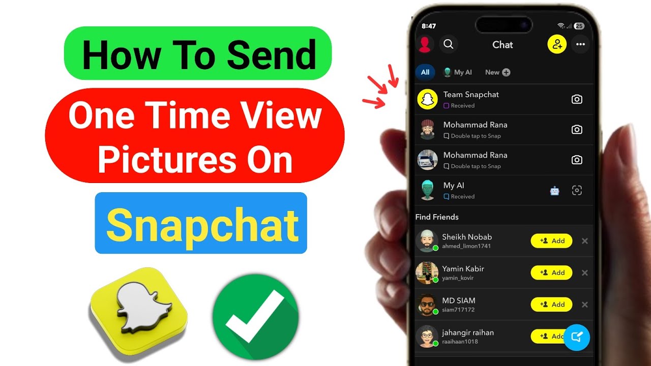 How To Send One Time View Pictures On Snapchat - Step By Step - YouTube