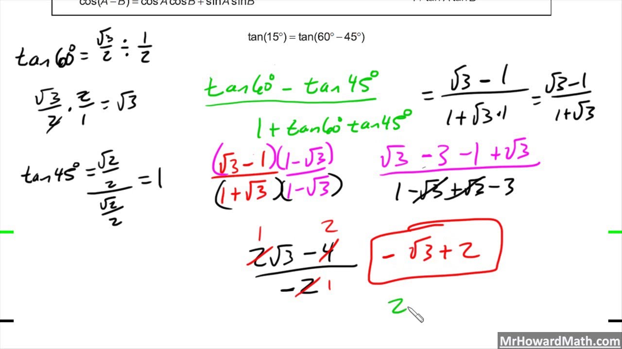 Sum And Difference Trig Identities Part 2 YouTube Sum And Difference Trig Identities Part 2 YouTube