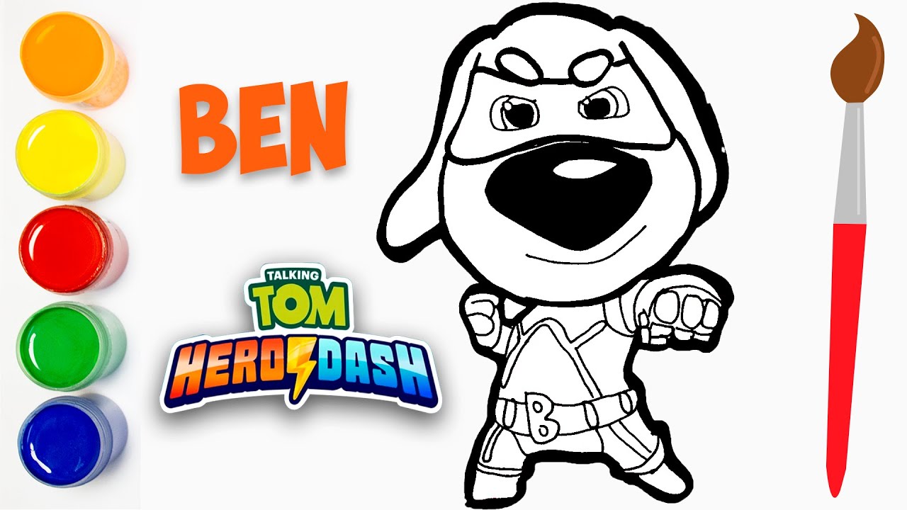 Dibujos Para Principiantes Talking Tom Heroes Dibujando a ben Dibujo ...