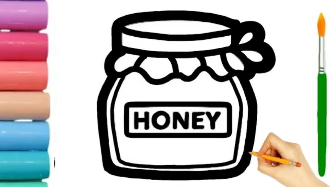 Honey 🍯 drawing, painting and coloring for kids and toddlers || Easy ...