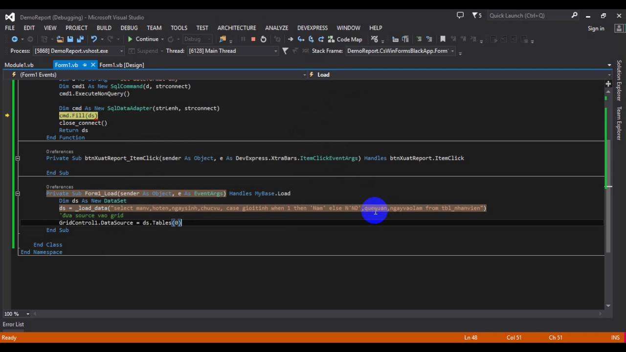 Xuất Report Từ Advbanddedgridview Bằng Xtrareport Devexpress Youtube