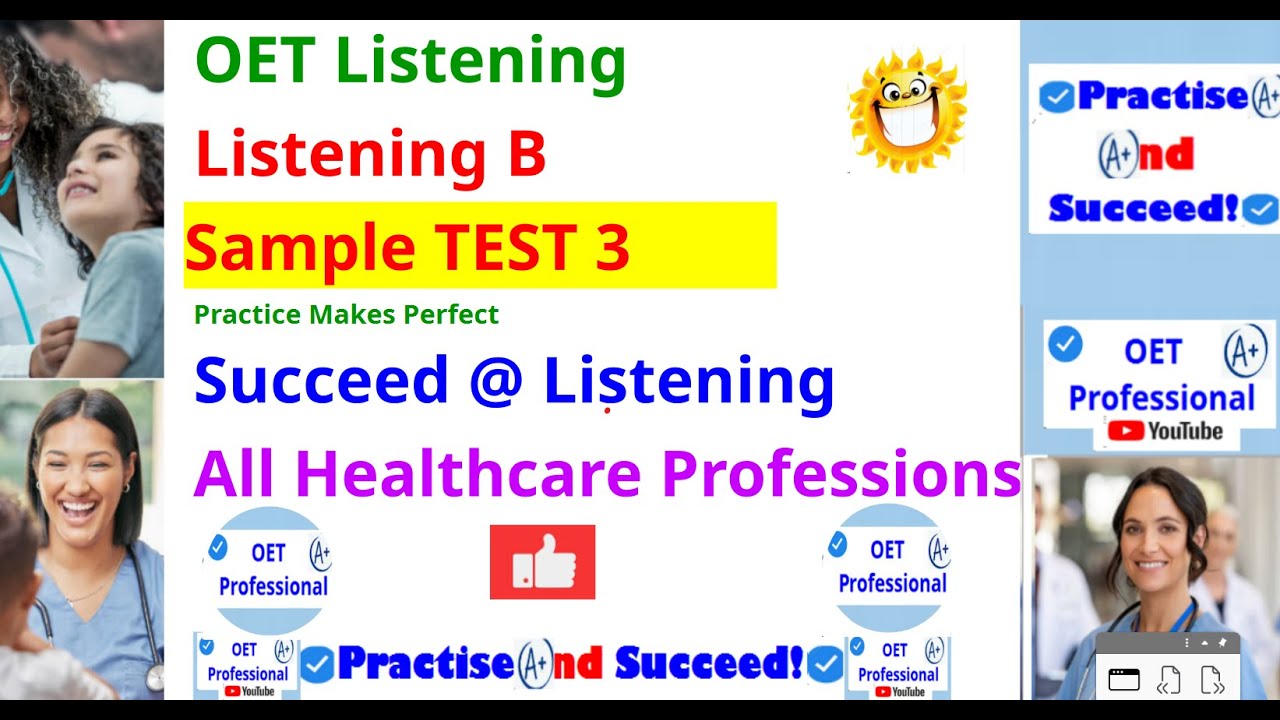 OET Listening B. Official Sample Test 3 - YouTube