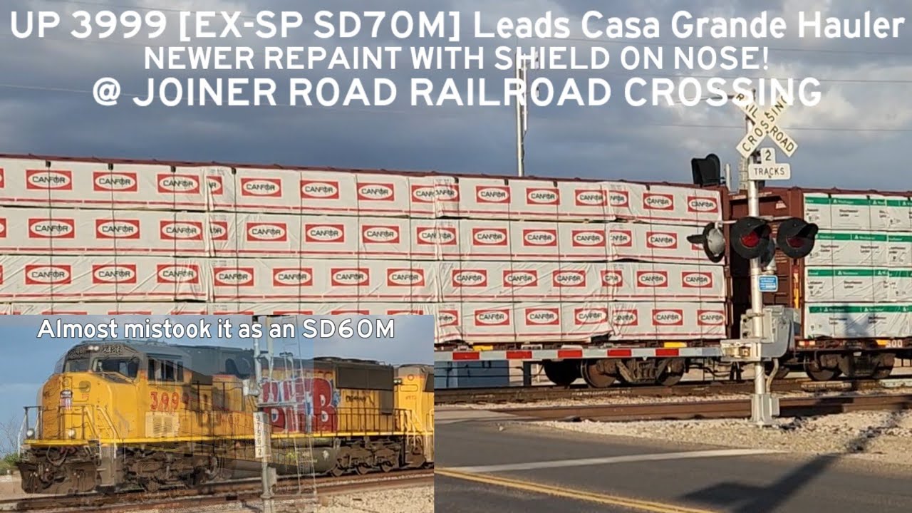 GOOFY AH SD70M! UP 3999 EX-SP SD70M Leads Casa Grande Hauler WB, Joiner ...