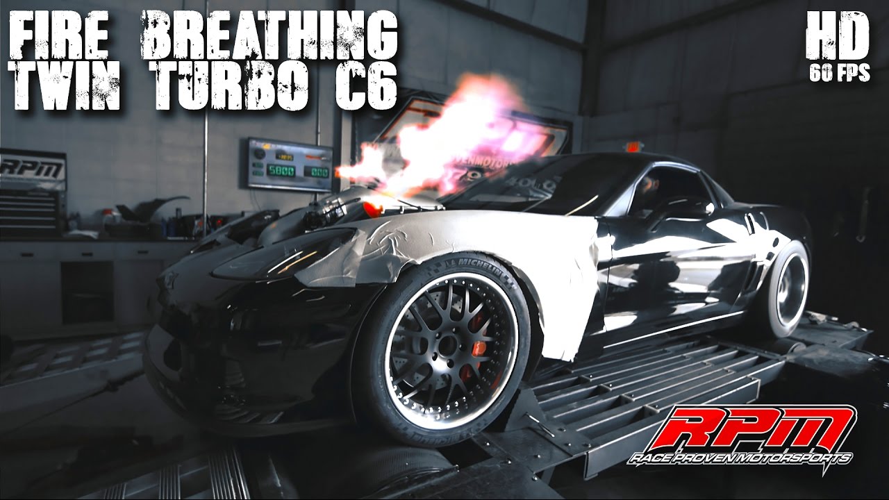Fire Breathing Twin Turbo C6 on the Dyno - YouTube