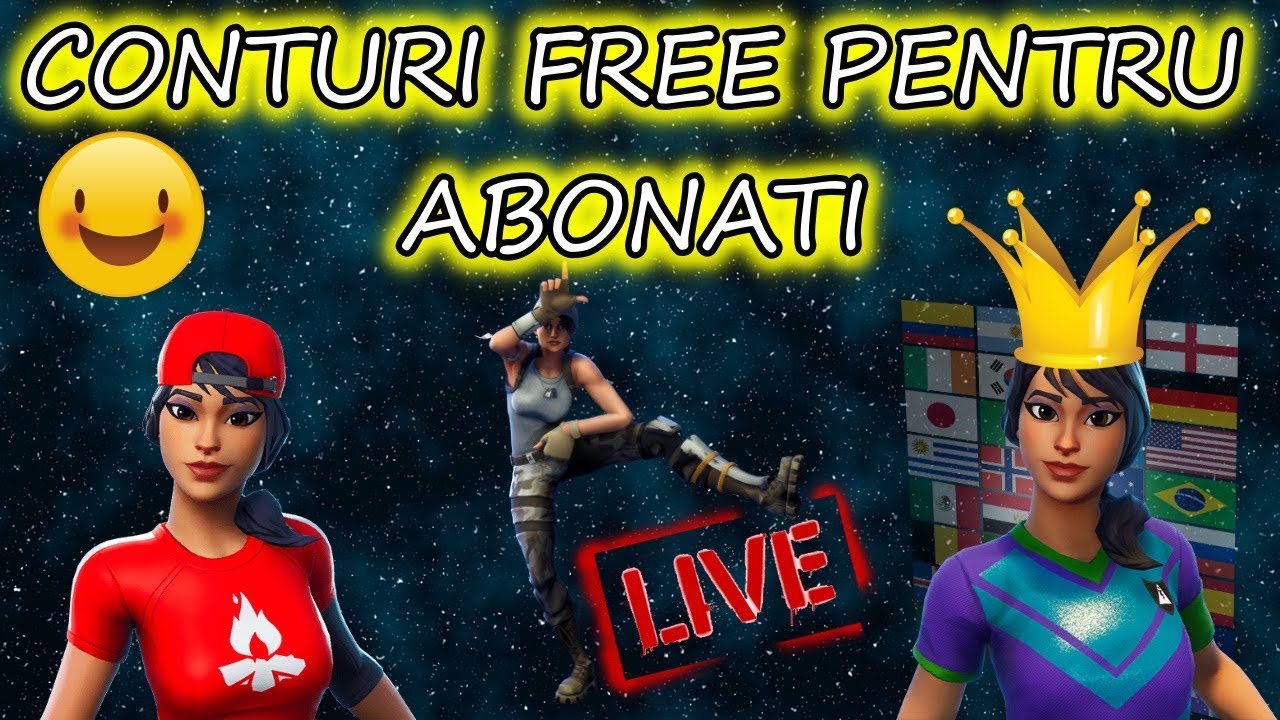 [LIVE] DAU CONTURI GRATIS DE FORTNITE!! #DEFAULT ! - YouTube