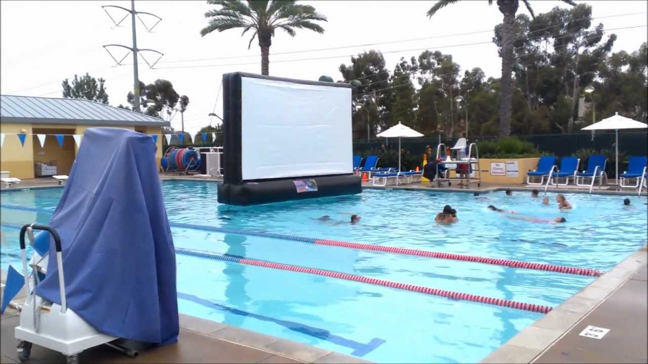192"/16x9 floating inflatable movie screen for sale / swimup drive-in ...