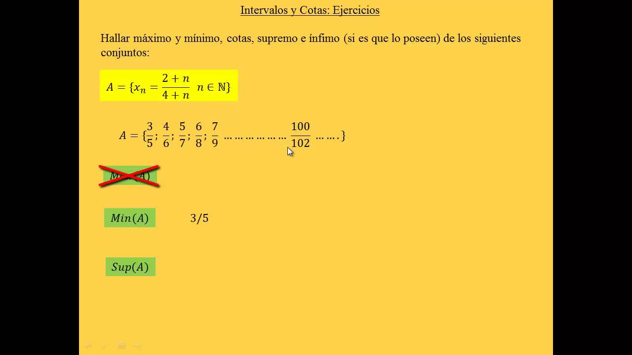 Ejercicios 6 y 7 de Intervalos, Supremo, Infimo, Maximo y Minimos - CBC ...