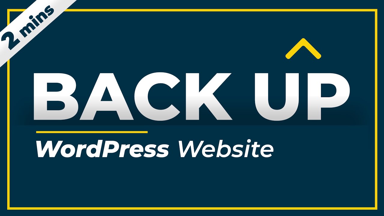 How to Backup WordPress Website: Website Backup - YouTube