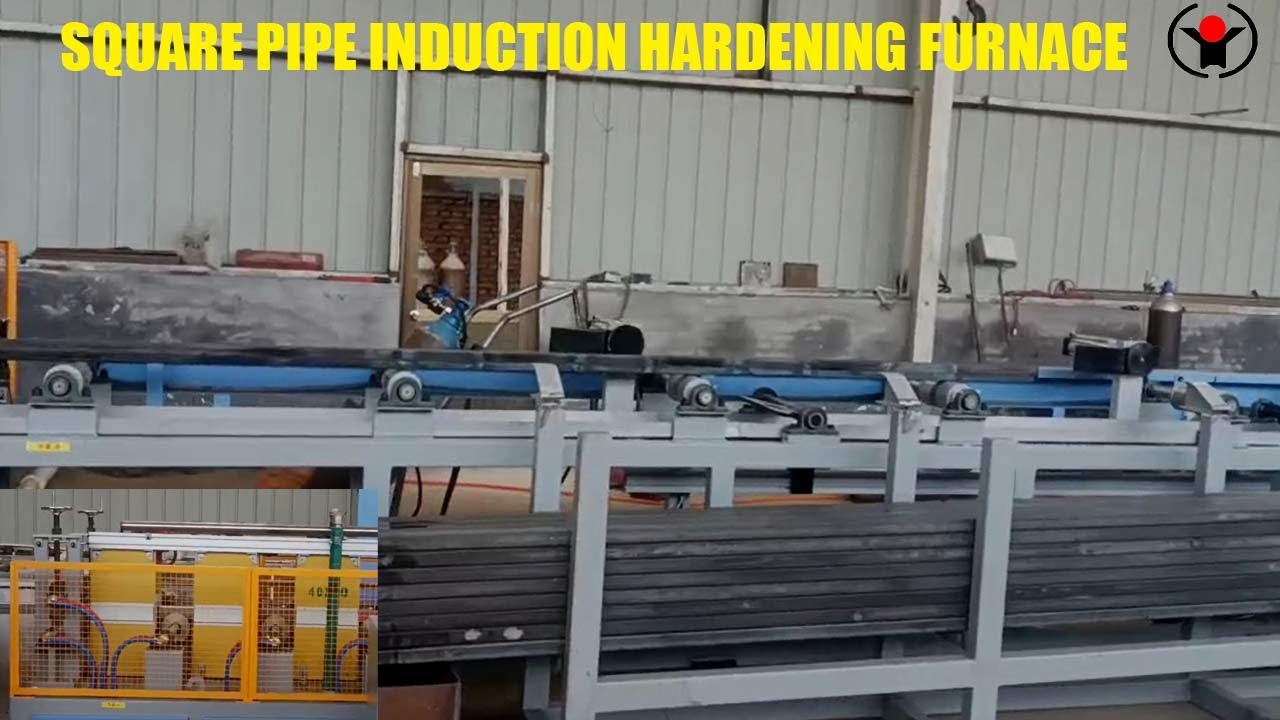square steel pipe induction heating hardening furnace #steelpipe # ...