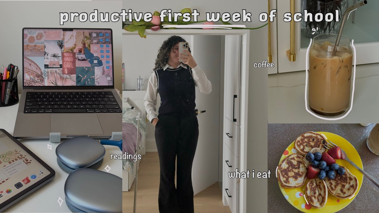 STUDY VLOG | first week of masters, productive study session, work days ...