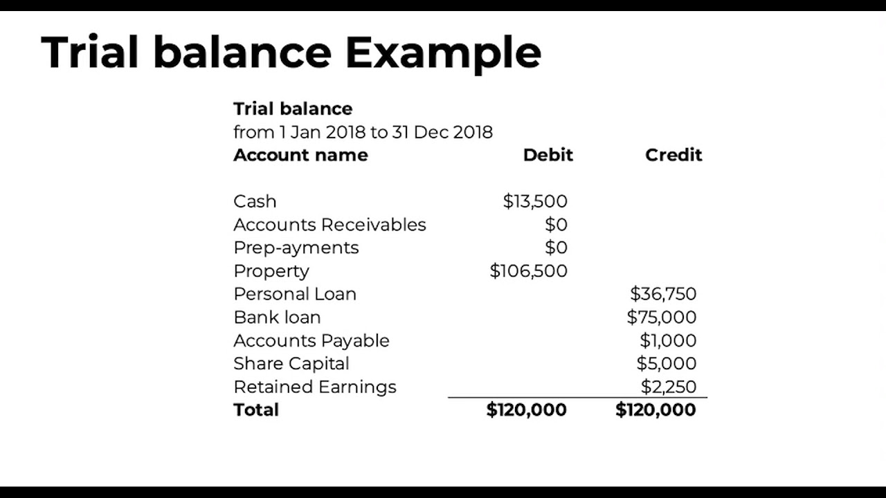Trial Balance Sample