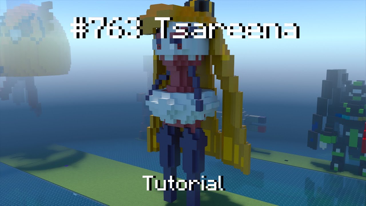How to build a Pokémon Tsareena statue in minecraft (Tutorial) - YouTube