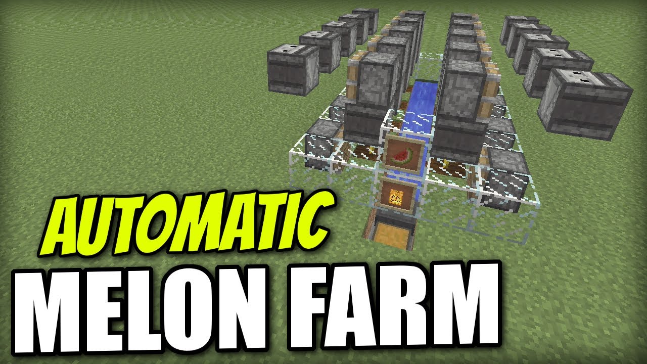 Minecraft Bedrock - MELON & PUMPKIN FARM 🍈 AUTOMATIC 🎃 [ Tutorial ] PS4 ...