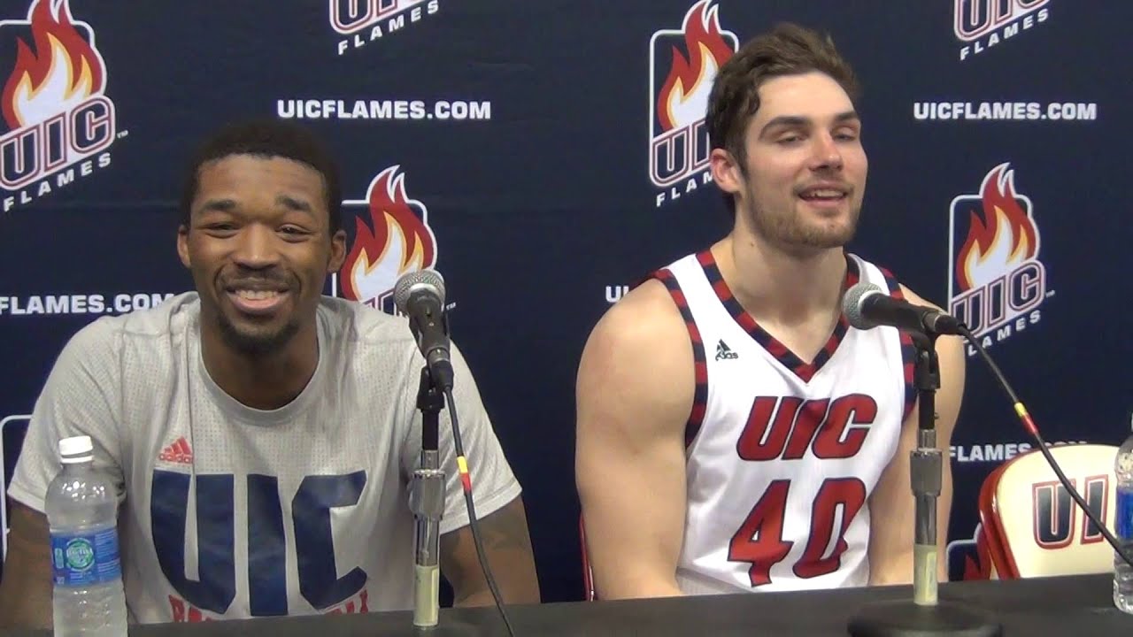 UIC's Najeal Young and Jake Wiegand press conference vs. Cleveland ...