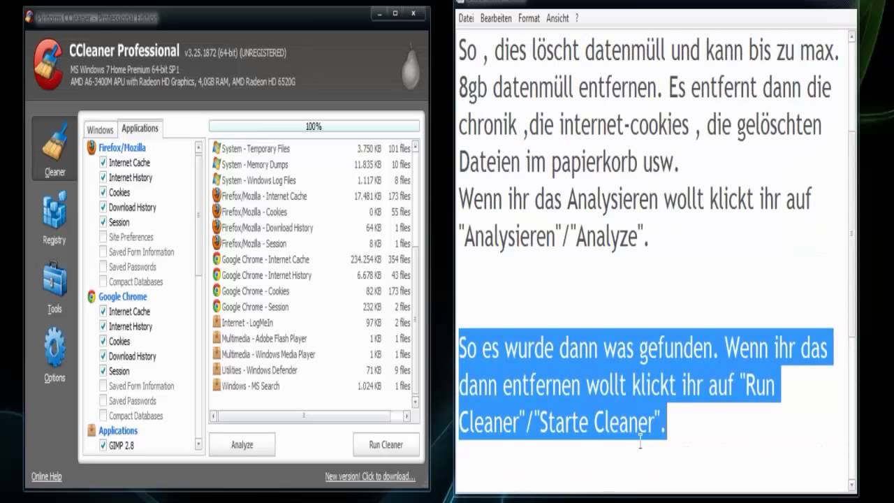 [Tutorial] CCleaner - Datenmüll entfernen ! 720p | HD - YouTube
