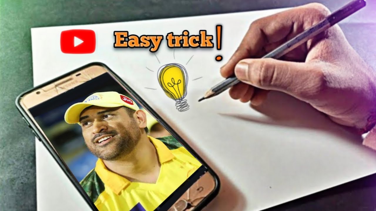 How To Draw Ms Dhoni Step By Step | Ms Dhoni Outline Tutorial 🔥 #ipl # ...