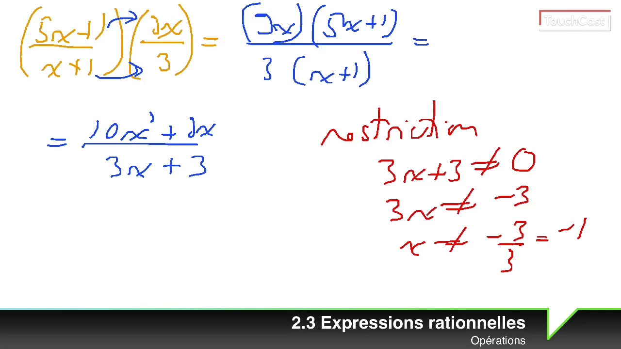 2.3 Expressions rationnelles - opérations x,/ (SN4) - YouTube