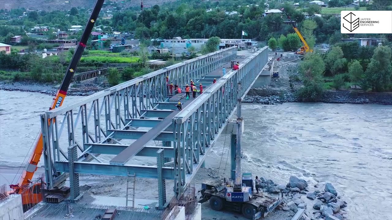 Deployment of Mabey Delta Bridge over River Indus near Chitral - YouTube