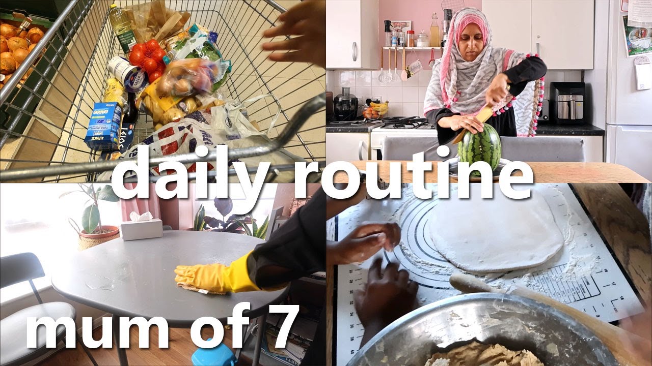 groceries, chores, dinner prep - mum of 7 daily routine - YouTube