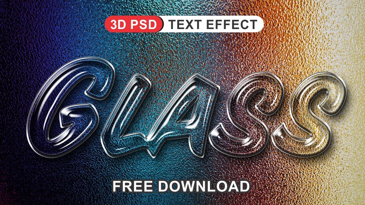 How to make 3D Glass Text Effect | Graphics Design | Free Download ...