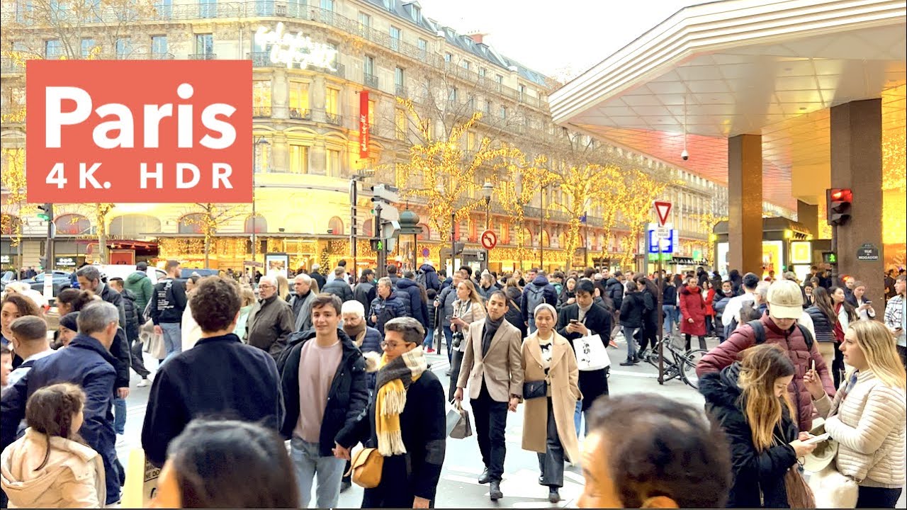Paris France, HDR walking - Rush hour on last day of 2022 - 4K HDR ...
