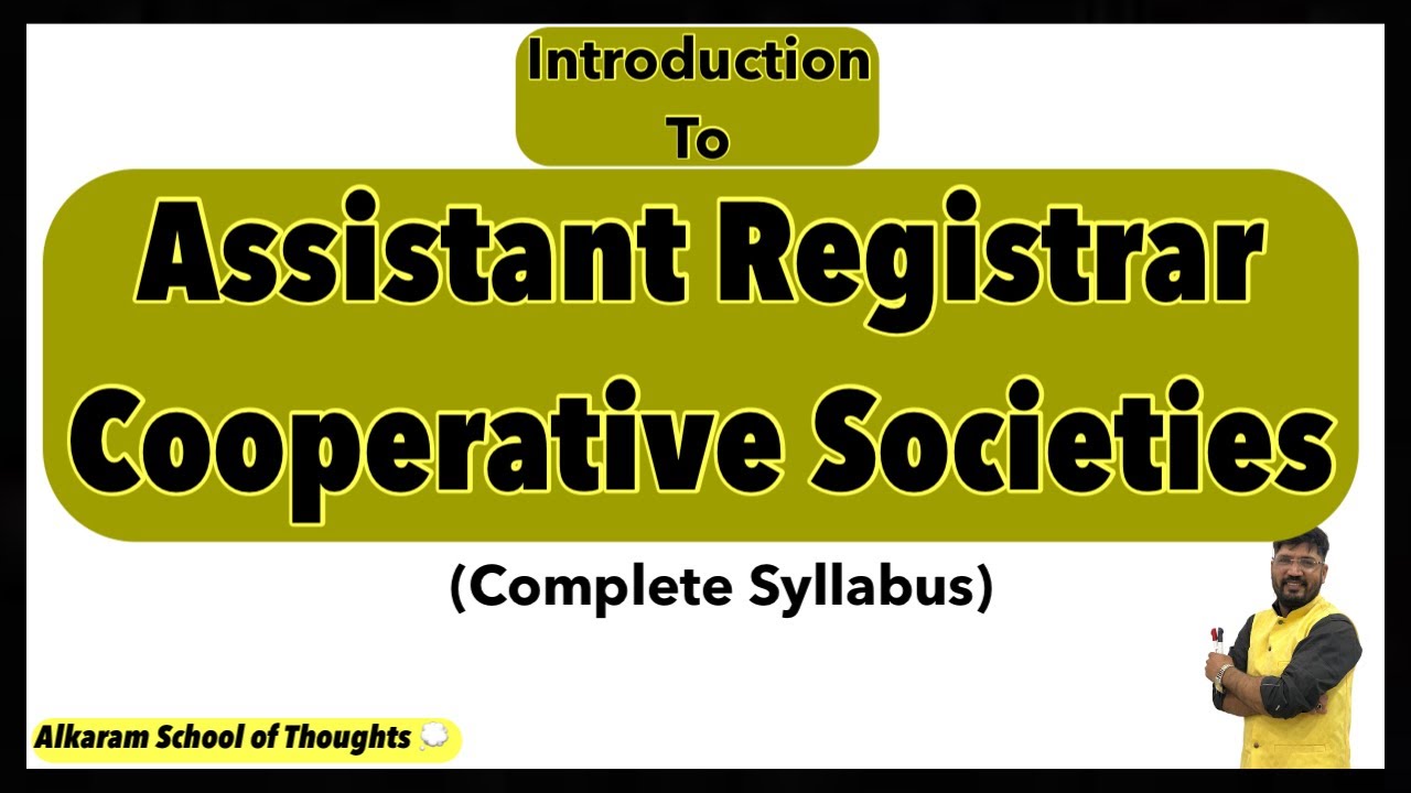 Introduction to Assistant Registrar Cooperative Societies - YouTube