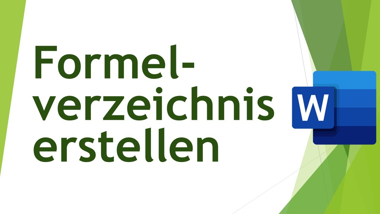 Formelverzeichnis in Word erstellen - Abschlussarbeiten schreiben (16 ...