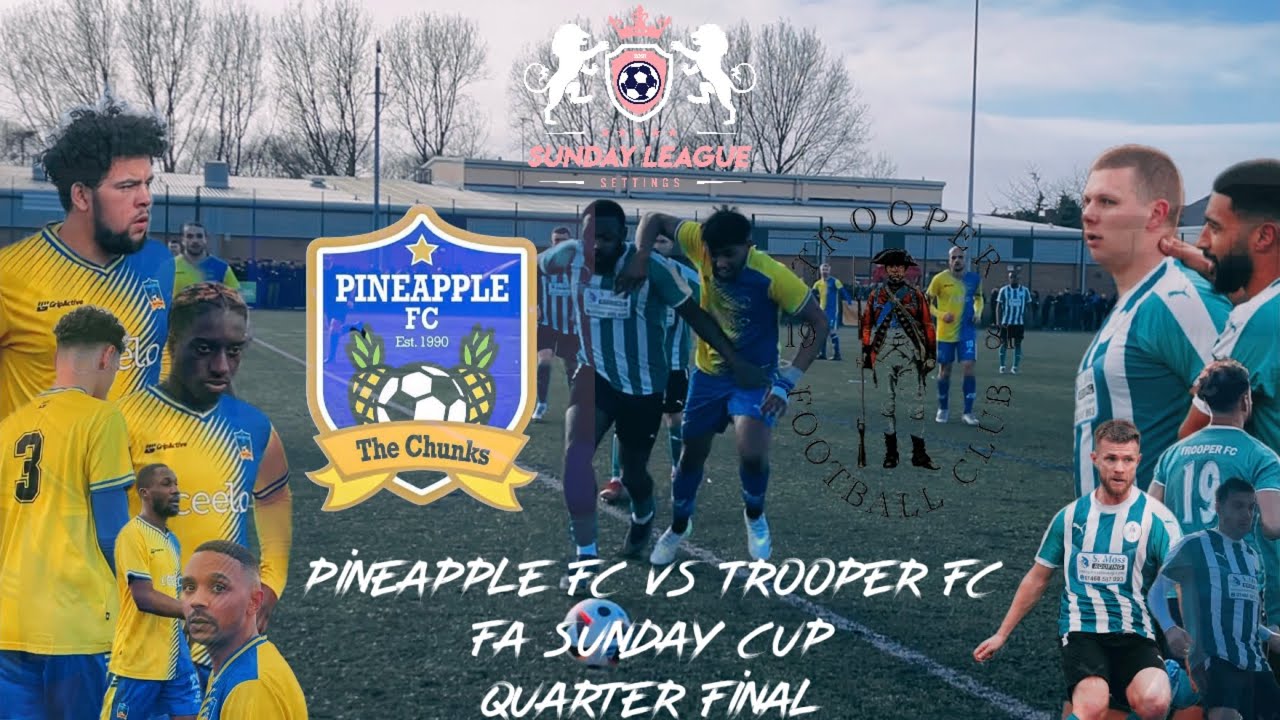 Sunday League Settings - Pineapple FC vs Trooper FC - FA Sunday Cup Qtr Finals - YouTube