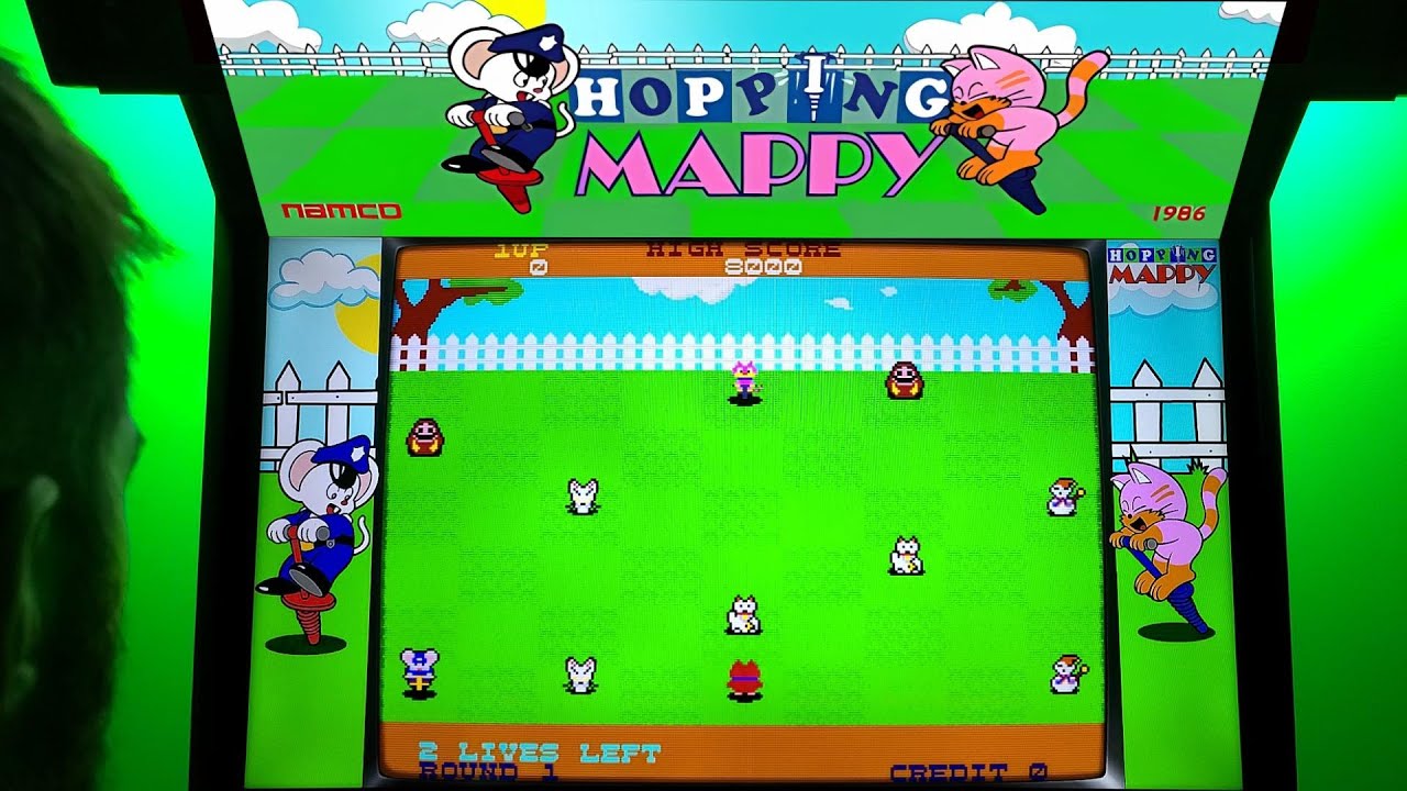 Hopping Mappy MAME Gameplay w/ Hypermarquee - YouTube