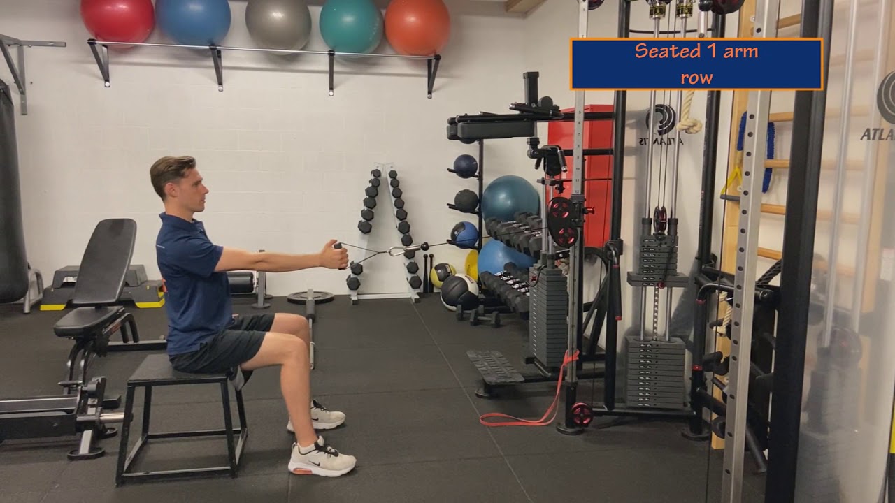 Seated 1 arm row - YouTube