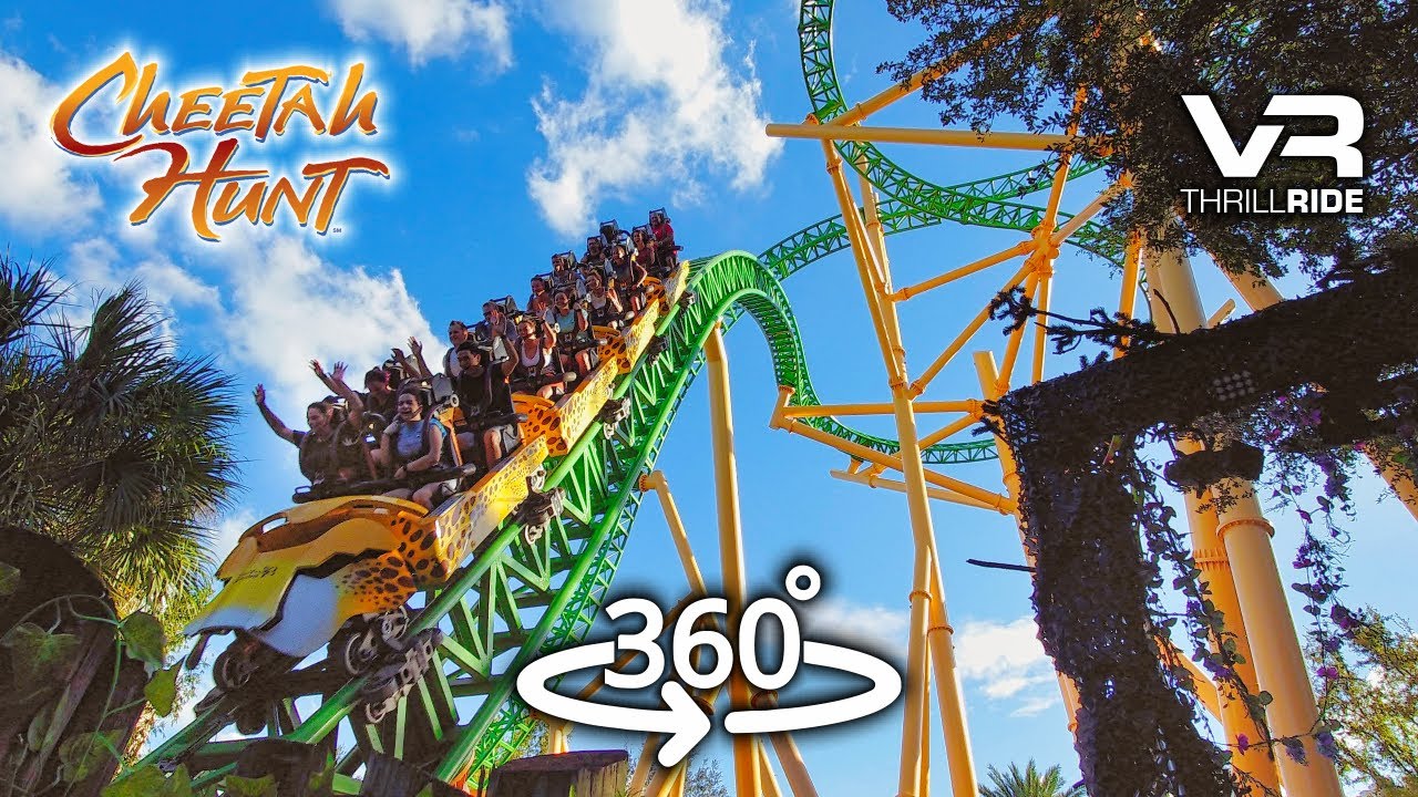 VR 360 CHEETAH HUNT Busch Gardens VR Roller Coaster onride POV an ...