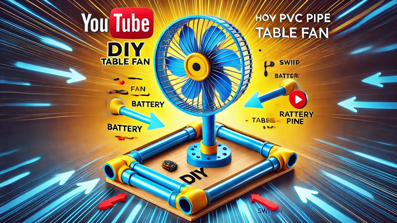 Make a Portable Rechargeable Table Fan at Home | Using PVC Pipe ...