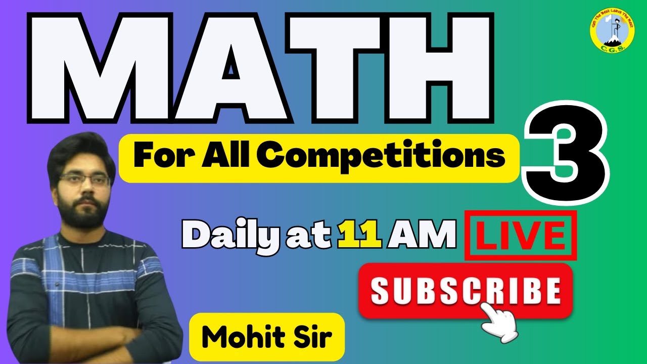 Mathematics 03 | For All Competitive Exams | By Mohit Sir - YouTube
