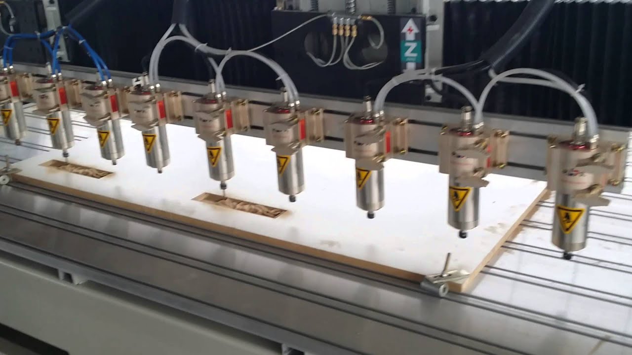 ZK brand multi spindles CNC Router working video - YouTube