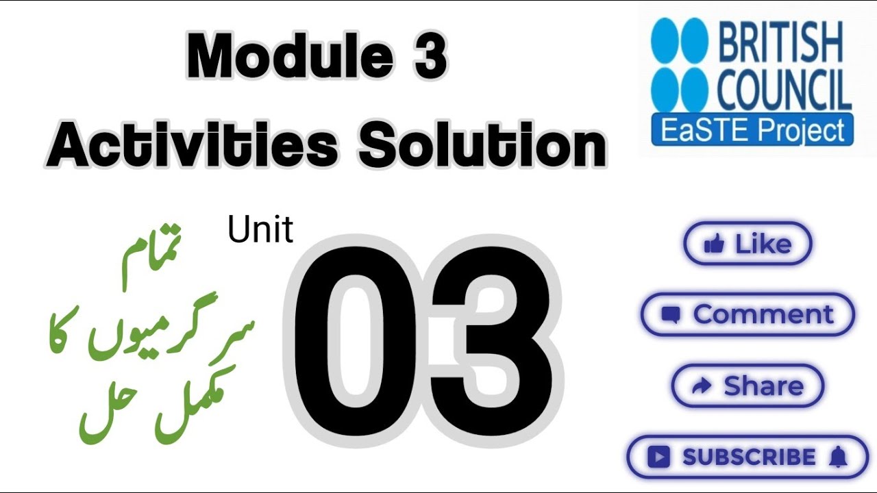 Module 3 Unit 3 Activities Solution - YouTube