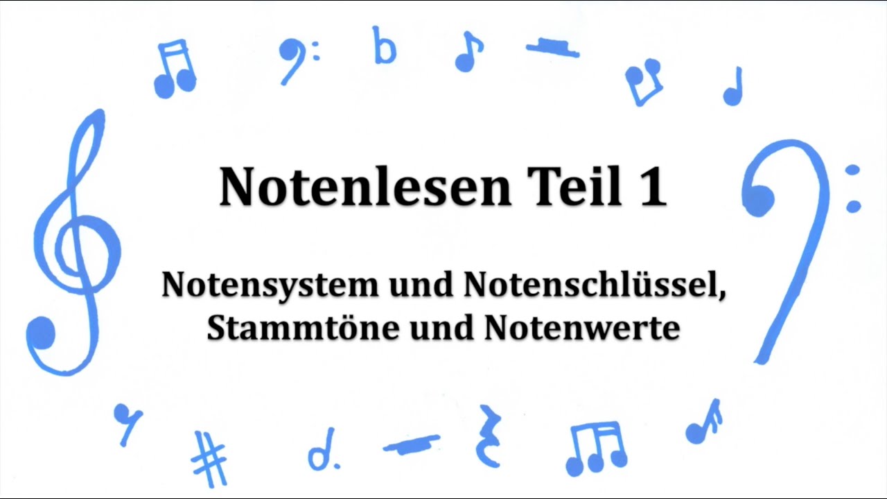 Notenlesen Teil 1: Notensystem, Schlüssel, Tastatur, Stammtöne ...
