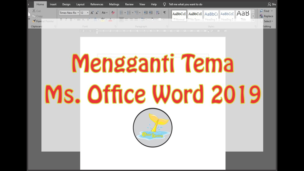 KERENN!!! CARA MENGGANTI TEMA Ms. OFFICE WORD 2019 - MUDAH, CUMA 10 ...