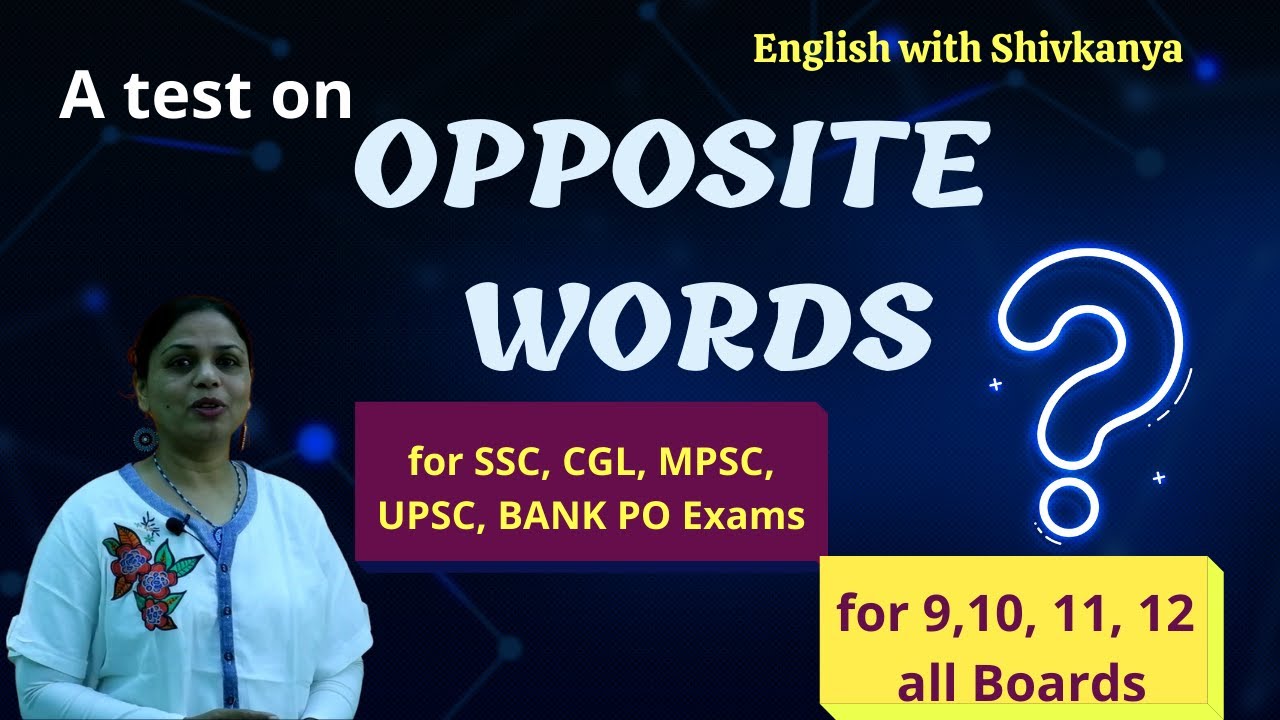 Test on opposites/ antonyms - test / opposite words - YouTube