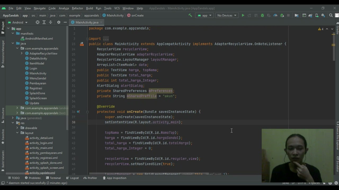 Android Studio : Aplikasi Zandals | UTS Pemrograman Perangkat Bergerak - YouTube