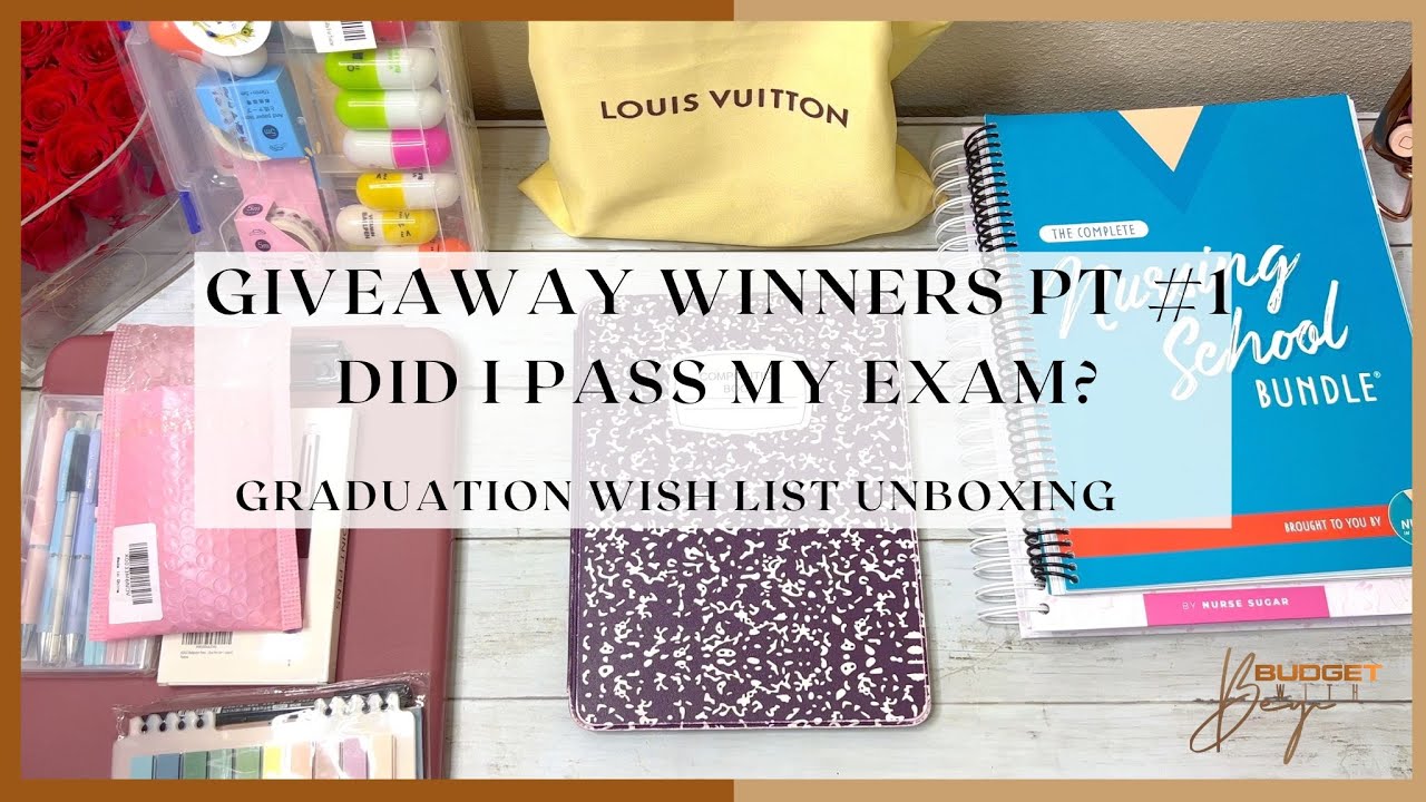 GIVEAWAY WINNERS PT #1 | DID I PASS MY EXAM? | WILL I BE A NURSE ...