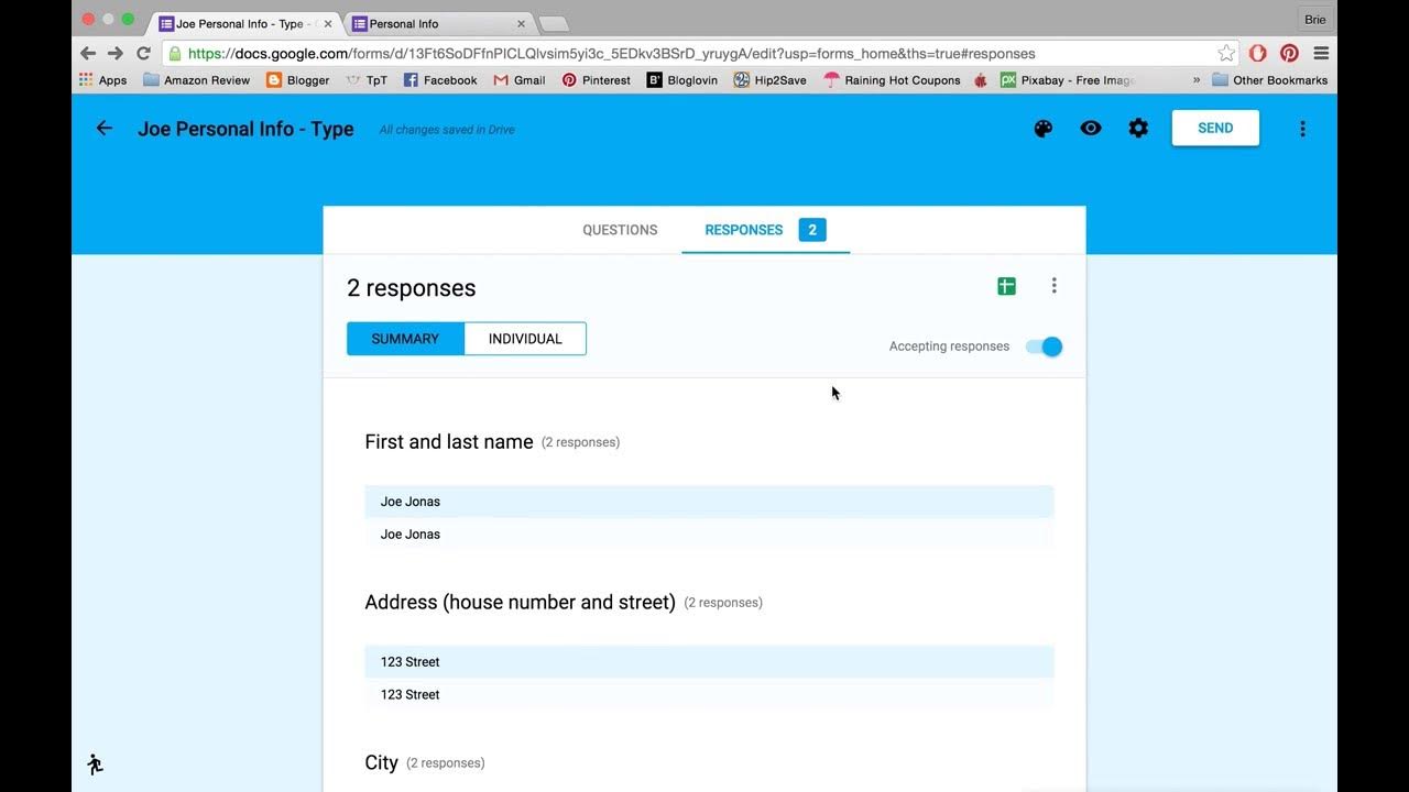 Using Google Forms to have students practice Personal Information - YouTube