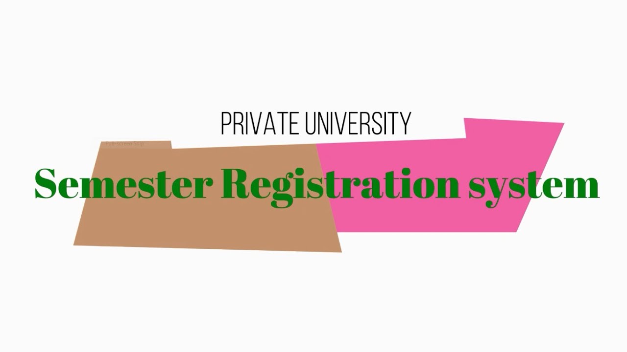 Semester Registration system - YouTube