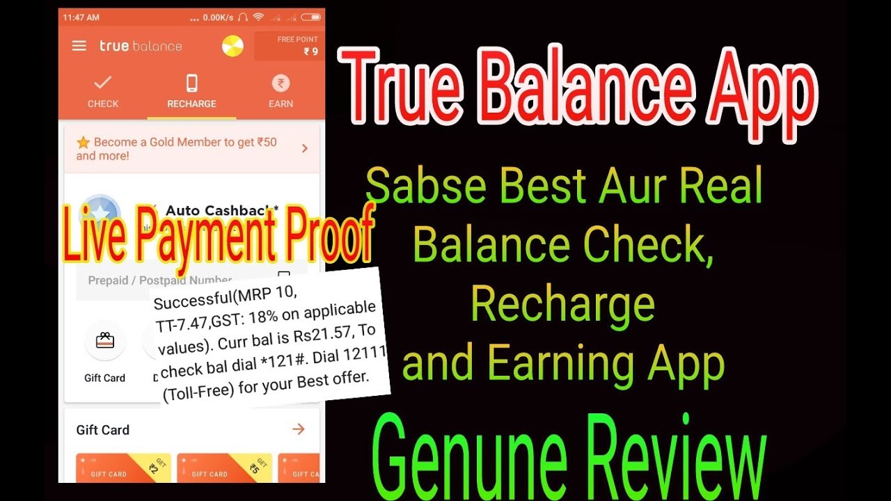 True Balance App Genune Review -A Genune Balance Check,Recharge ...