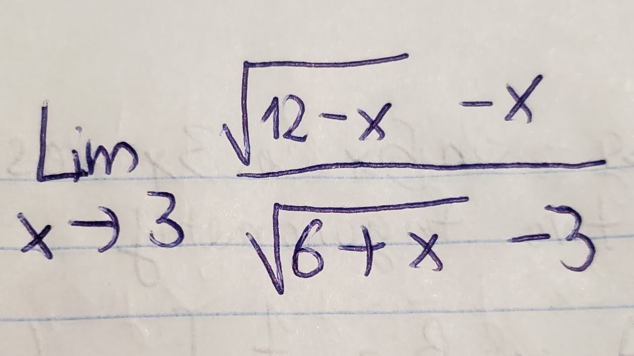 Calculus Help Find The Limit Lim X Approaches 3 Sqrt 12 X X