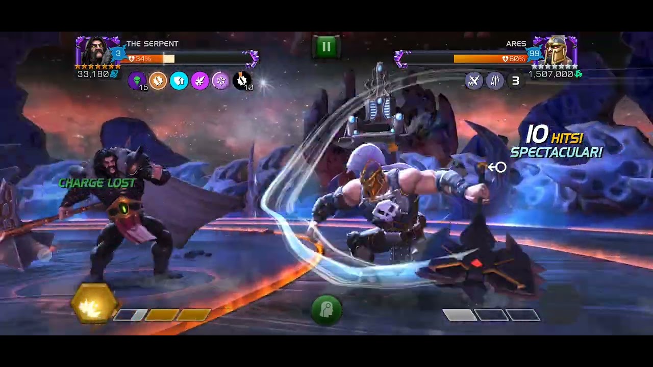 MCOC - Serpant vs Ares. Died at 1% - YouTube