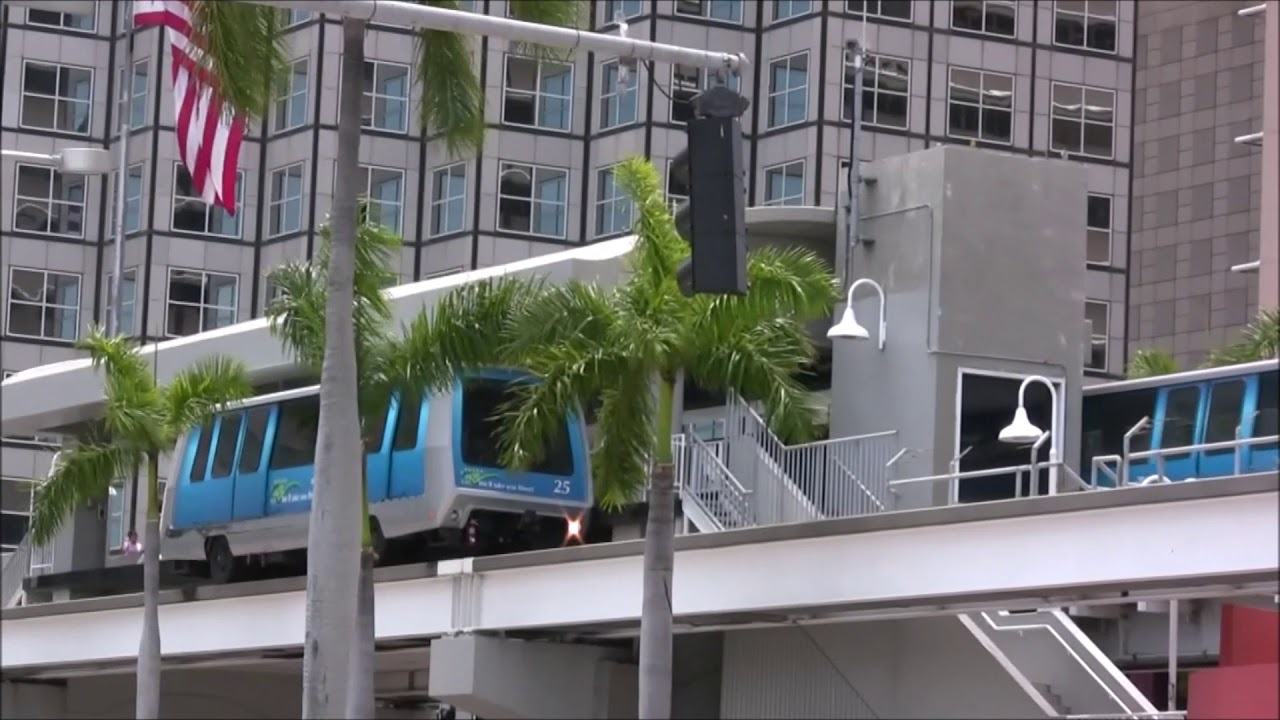 Downtown Miami Metro Mover, People Mover, Mass Transit - YouTube