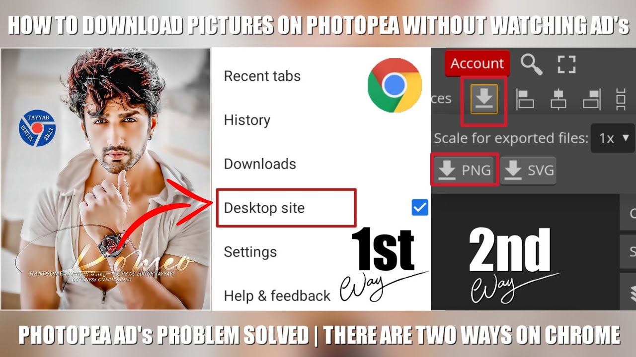 How to Download Pictures on Photopea Without Watching Ads | Photopea Offline Use | Tayyab Editix ...