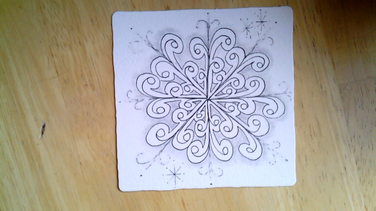 Flooish Snowflake: How to Draw Tangle Patterns (time-lapse) - YouTube