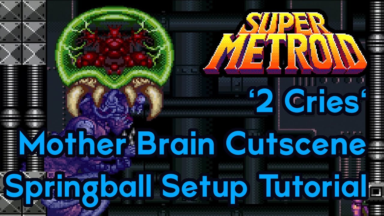 Super Metroid - 2 Cries Mother Brain Cutscene Springball Tutorial - YouTube