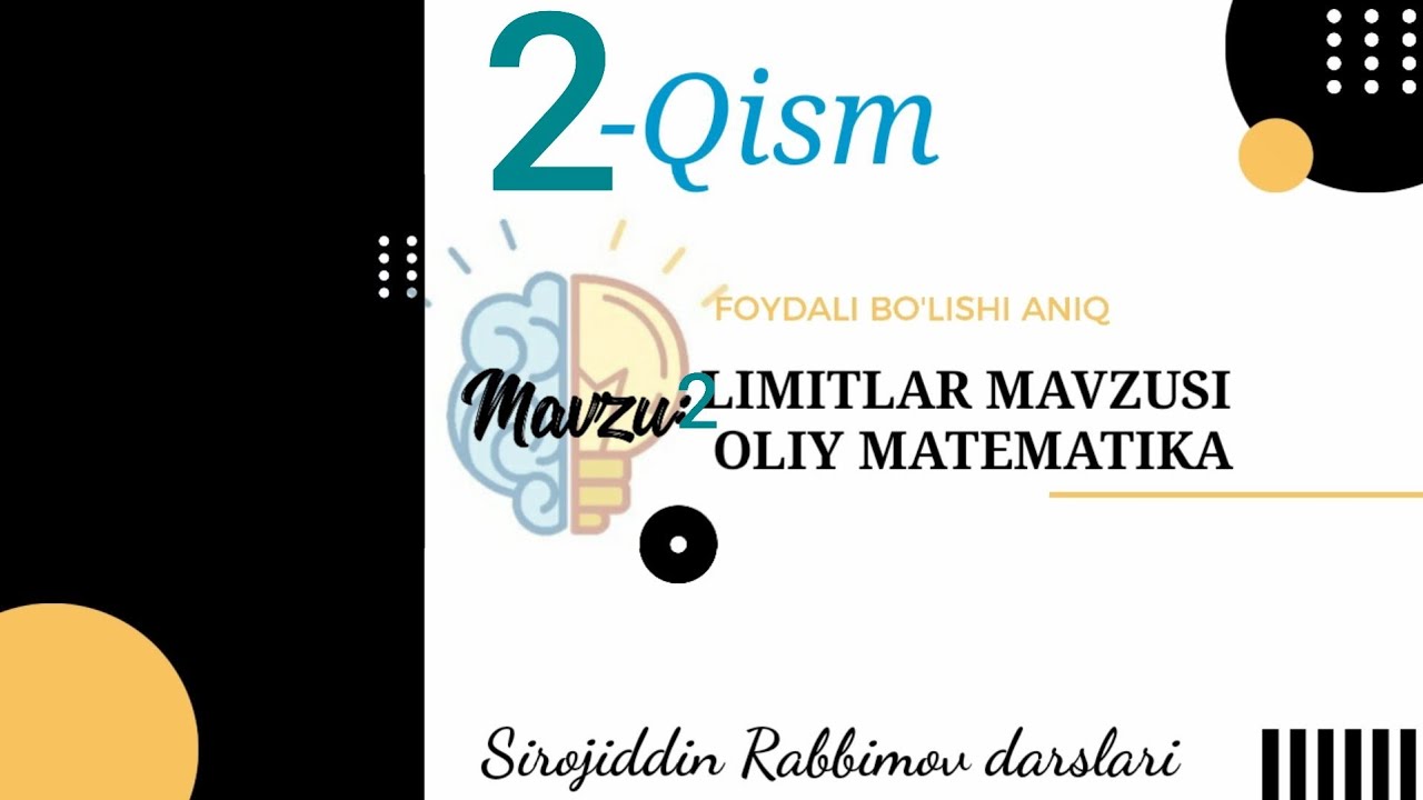 LIMITLAR FORMULALARNI QO'LLASHNI O'RGANAMIZ DEXQONCHA OSONGINA SODDA O'RGANING - YouTube